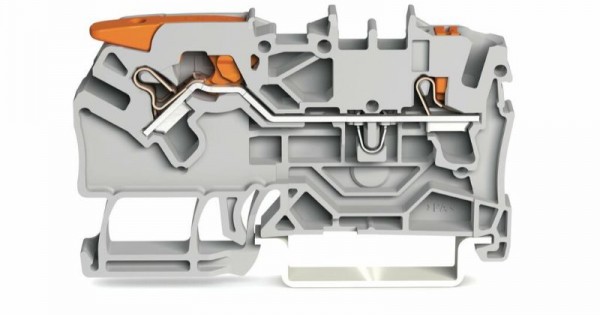 Clema Wago 2.5mm gri cu levier si push buton TOP JOB - 2102-5201