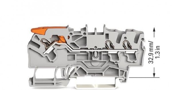 Clema Wago 2.5mm 3 conductori gri TOP JOB - 2102-1301