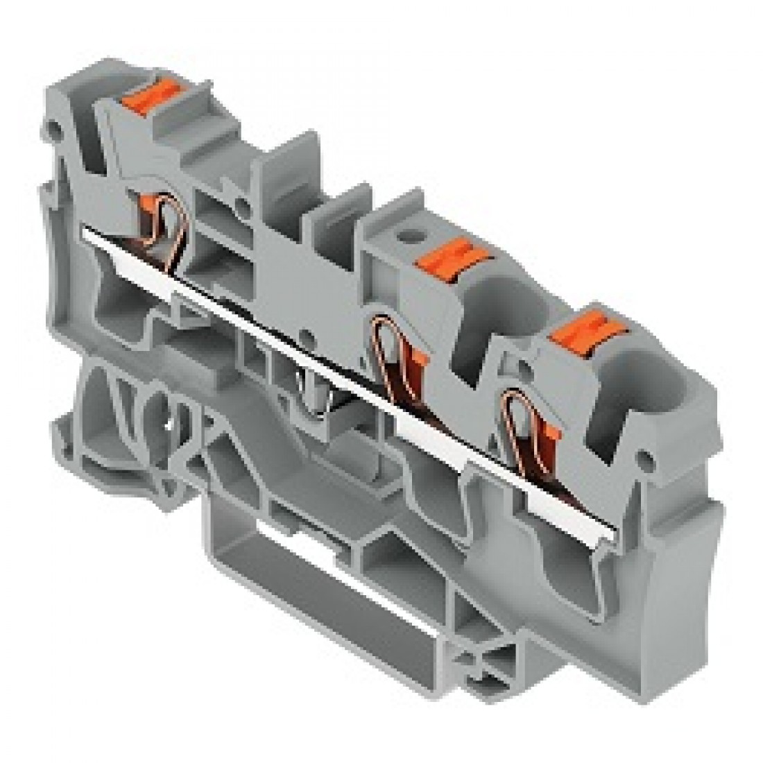Clema Wago 4mm 3 conductori gri TOP JOB - 2204-1301